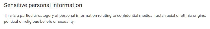 Personal vs. Sensitive Information - TermsFeed